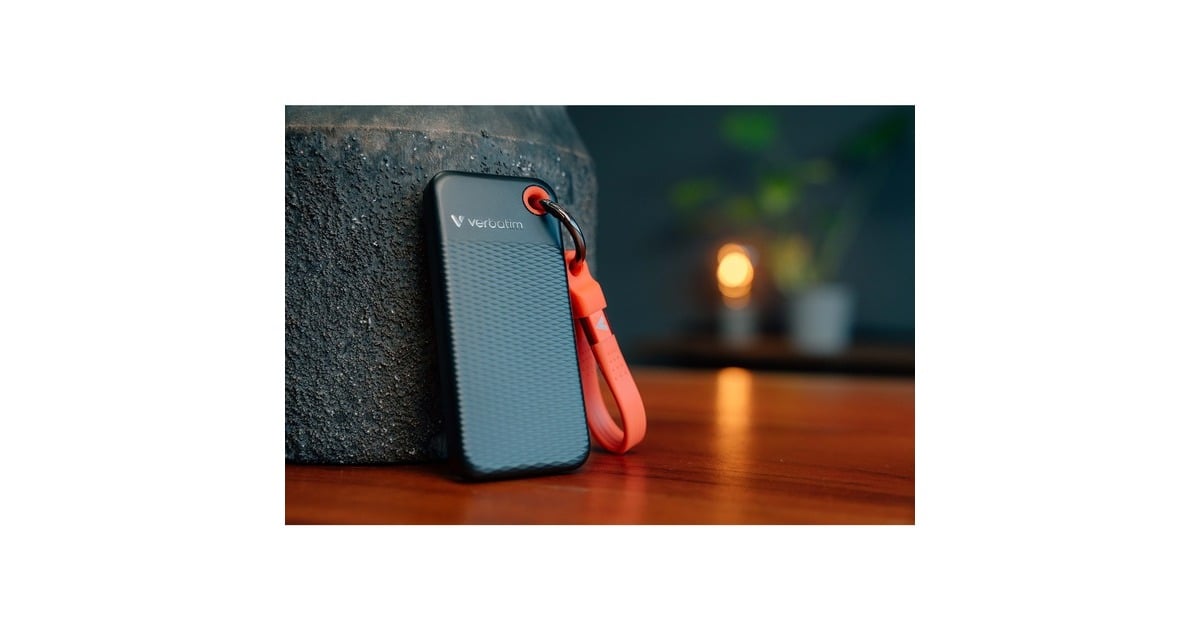 Verbatim Pocket SSD 2 TB, Externe SSD schwarz/rot, USB-C 3.2 Gen 2 (10 ...