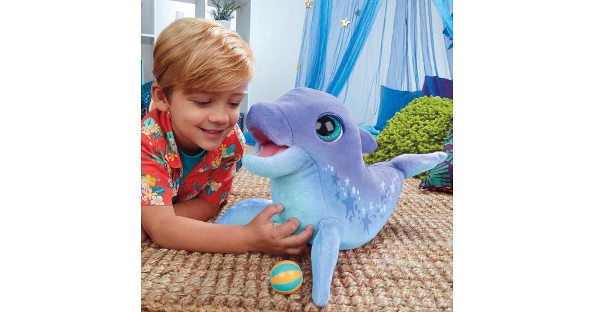 Hasbro FurReal Dimples, mein lustiger Delfin, Kuscheltier blau Outlet