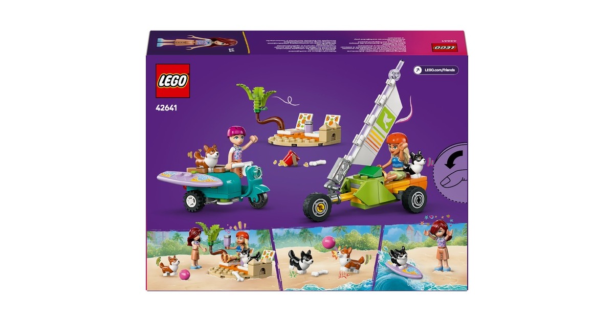 LEGO 42641 LEGO Friends Strandabenteuer mit Hunden, Konstruktionsspielzeug