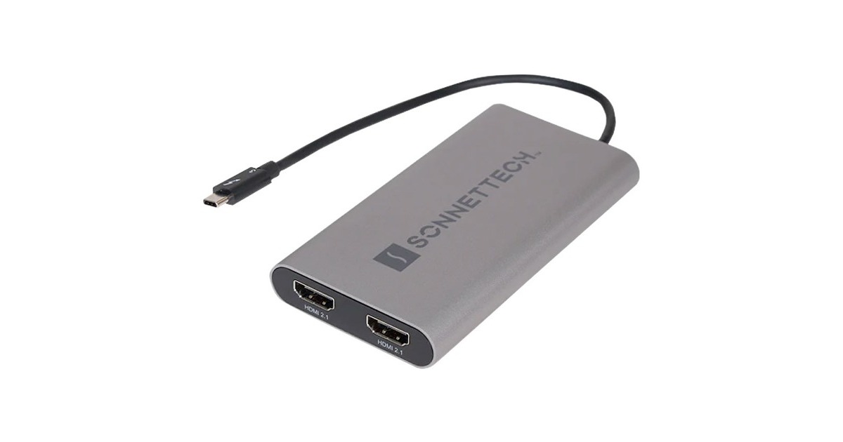 Sonnet Adapter Thunderbolt 3 > Dual 4K HDMI 2.1 grau/schwarz Sonnet Adapter Thunderbolt 3 > Dual 4K HDMI 2.1 grau/schwarz