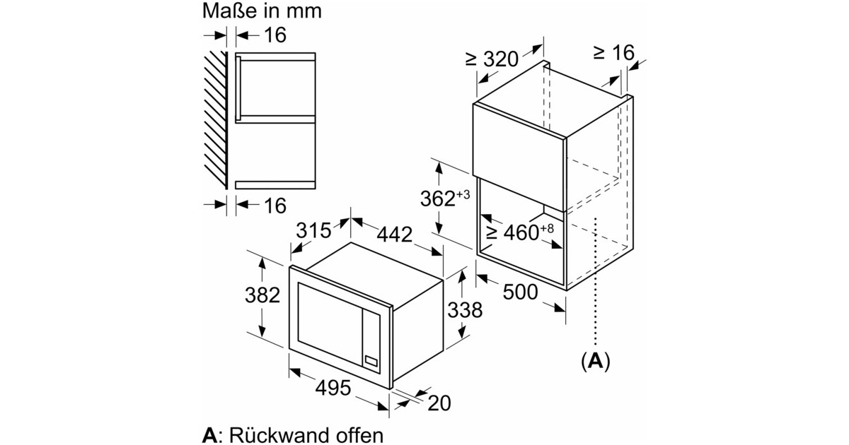Bosch Home BFL523MW3 Serie 2, Mikrowelle weiß