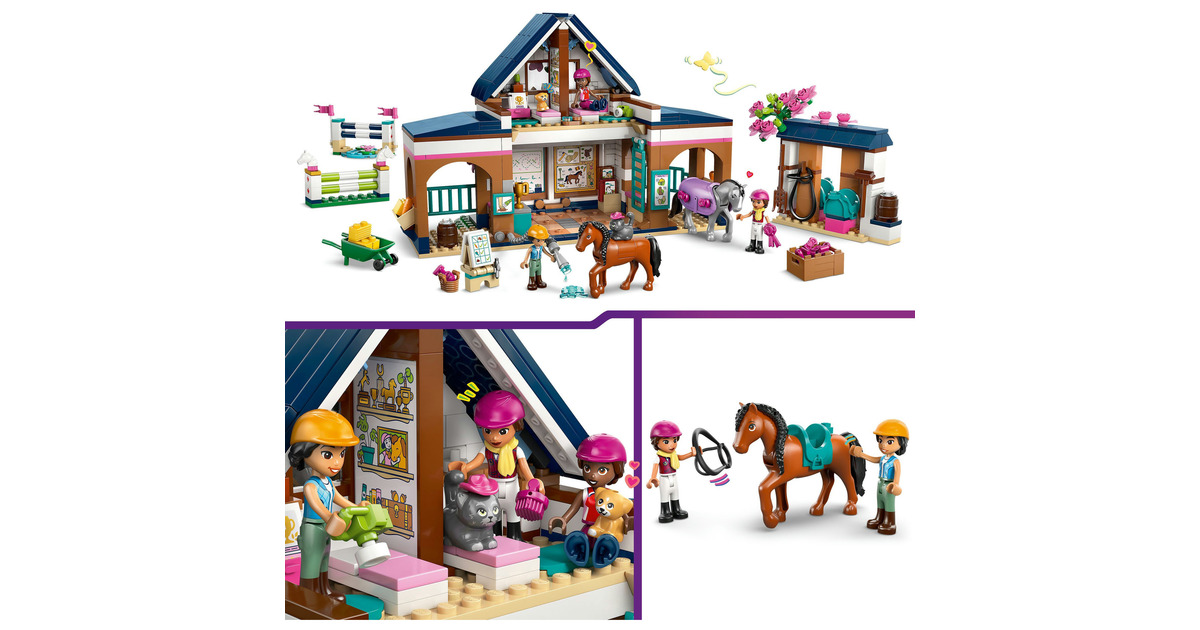 LEGO 42688 Friends Pferdestall und Reitschule, Konstruktionsspielzeug