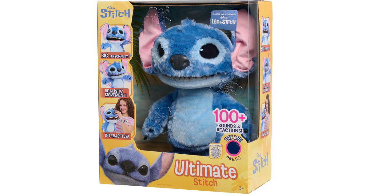 Just Play Disney Stitch Ultimate Stitch Interactive Feature Plüschfigur ...