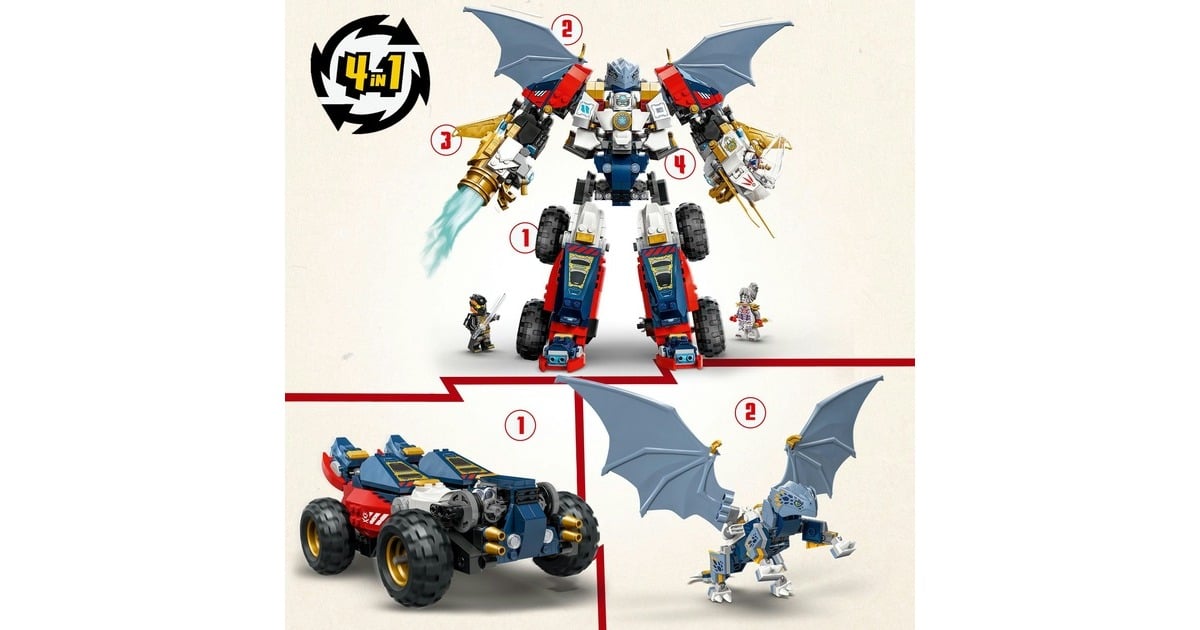 LEGO 71834 Ninjago Zanes Ultra-Kombi-Mech, Konstruktionsspielzeug Outlet
