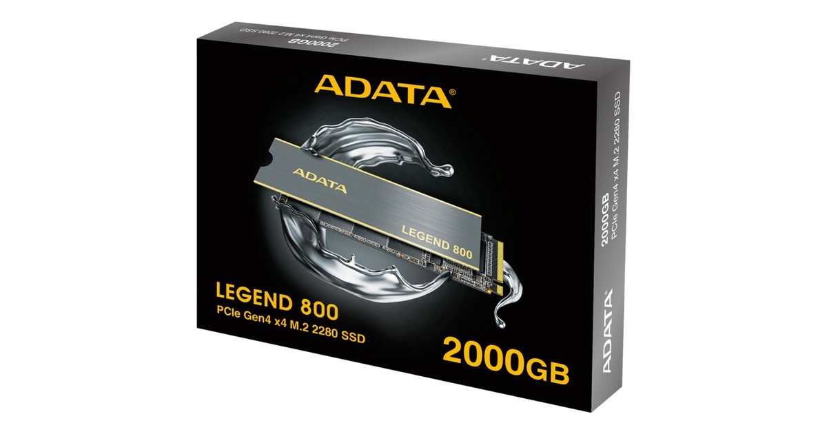 ADATA LEGEND 800 2 TB, SSD grau/gold, PCIe 4.0 x4, NVMe 1.4, M.2 2280