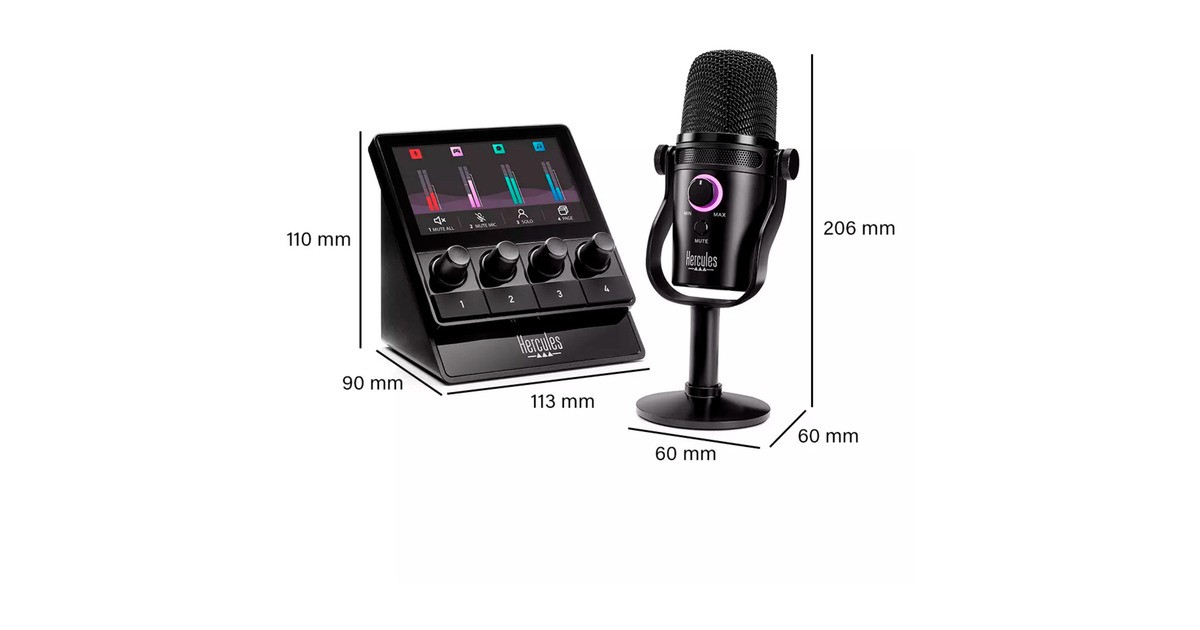 Hercules Stream Starter Kit, Set Bundle Stream 100 + HUD-600