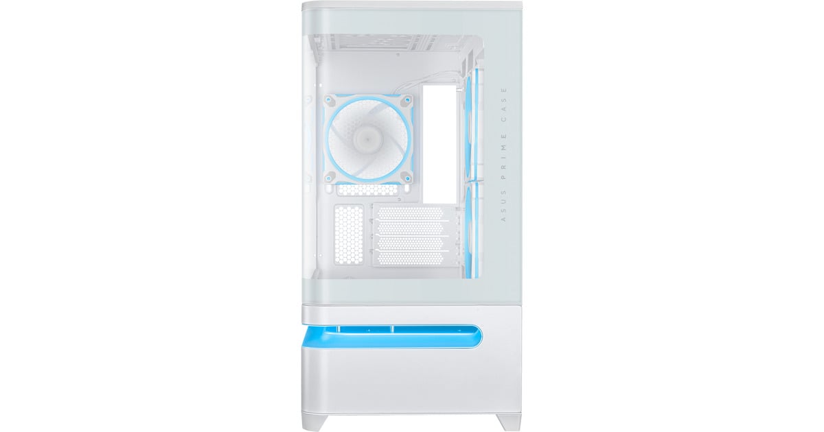 ASUS PRIME AP202 TG ARGB , Tower-Gehäuse weiß, Tempered Glass x 2 Outlet