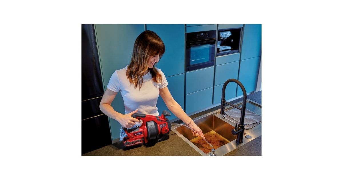 EINHELL Akku-Rohr-Reinigungsgerät TE-DA 18/760 Li-Solo rot/schwarz, ohne Akku und Ladegerät