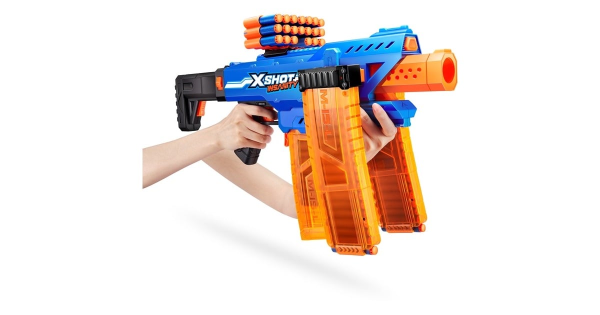 ZURU XSHOT Insanity Clip Mania, Dartblaster inkl. 72 Darts