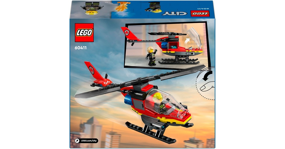LEGO 60411 City Feuerwehrhubschrauber, Konstruktionsspielzeug