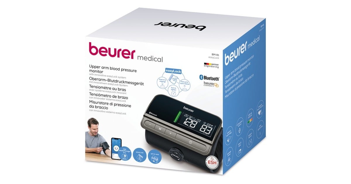 Beurer BM81 easyLock, Blutdruckmessgerät graphit/grau