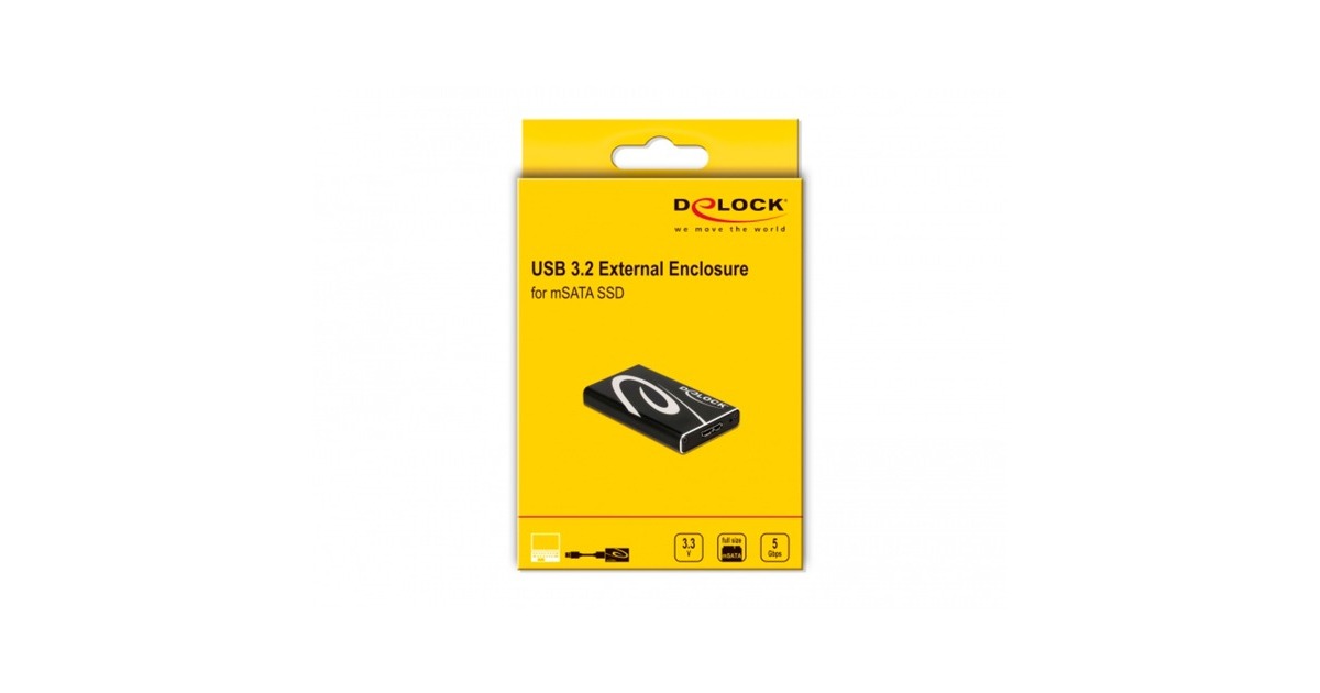 DeLOCK Externes Gehäuse SuperSpeed USB für mSATA SSD, Laufwerksgehäuse ...