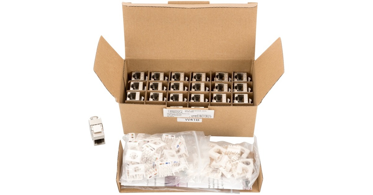 Digitus Keystone-Modul Cat.6a silber/weiß, geschirmt, 24 Stück