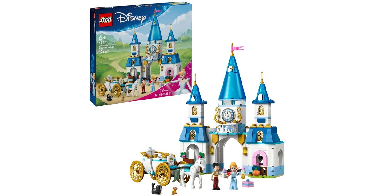 LEGO 43275 Disney Princess Cinderellas Schloss und Pferdekutsche ...