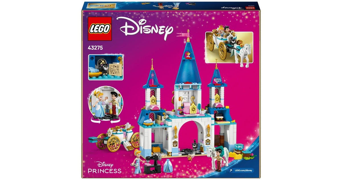 LEGO 43275 Disney Princess Cinderellas Schloss und Pferdekutsche ...