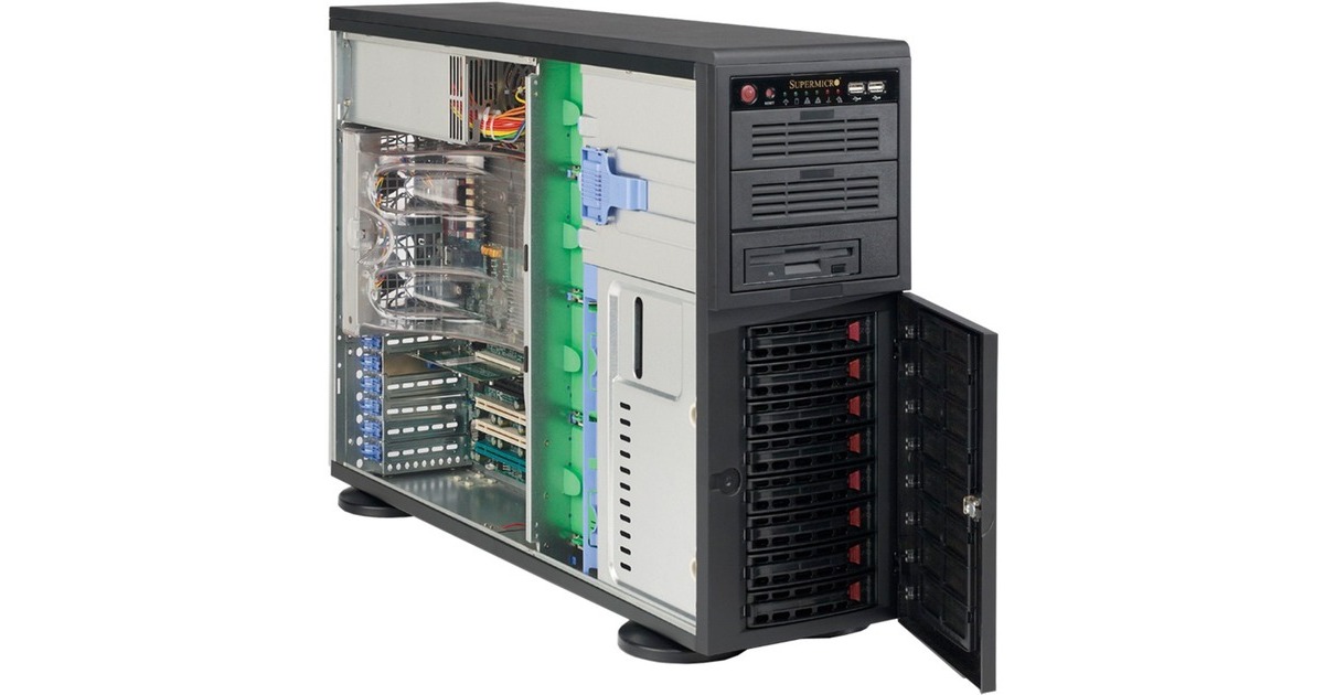 Supermicro CSE-743AC-1K26B, Gehäuse schwarz, 4 Höheneinheiten, inkl ...