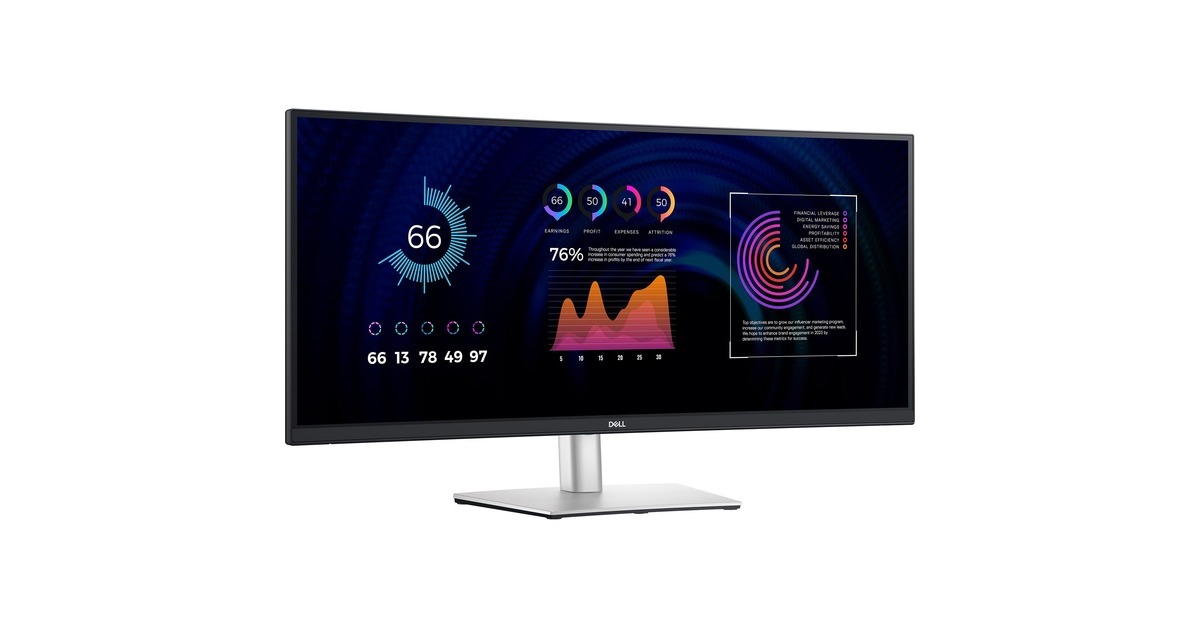 Dell P3424WE, LED-Monitor 87 cm (34 Zoll), schwarz/silber, WQHD, IPS ...