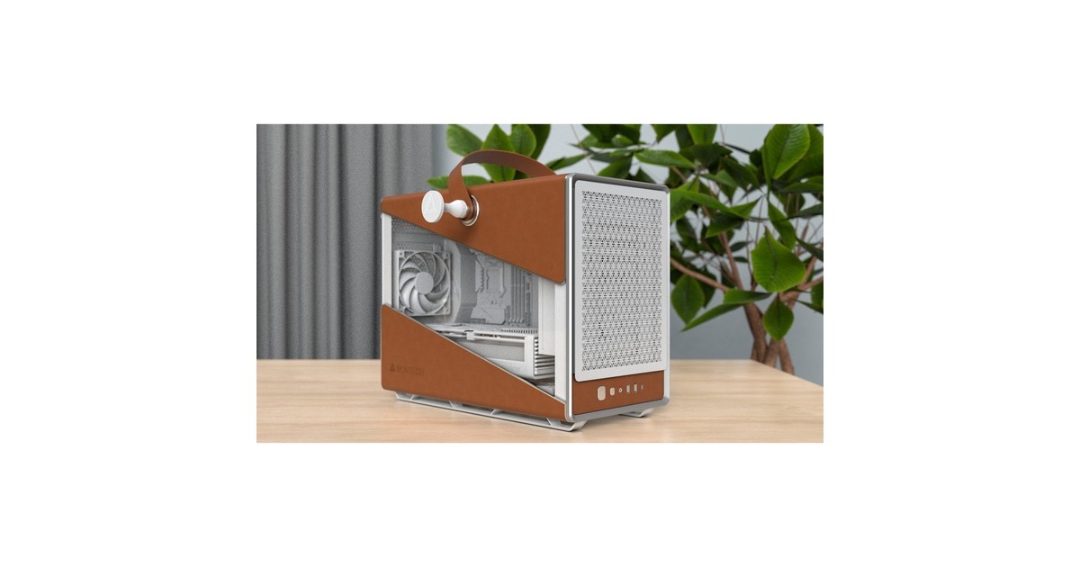 Montech Heritage 30 Pro, Tower-Gehäuse weiß/braun, Tempered Glass
