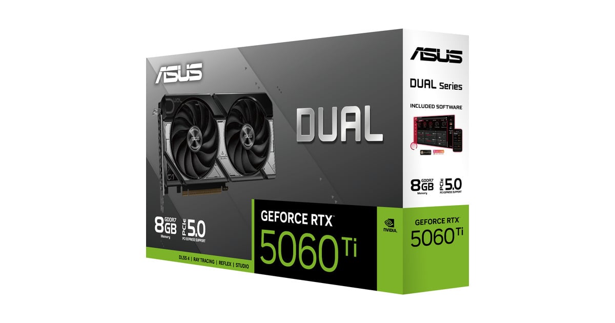 ASUS GeForce RTX 5060 Ti DUAL 8GB, Grafikkarte DLSS 4, 3x DisplayPort ...
