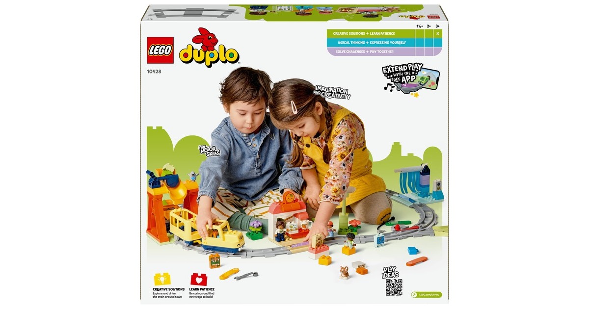 LEGO 10428 DUPLO Town Große interaktive Eisenbahn, Konstruktionsspielzeug