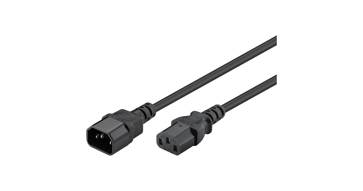 goobay Verlängerung Kaltgerätekabel, Verlängerungskabel schwarz