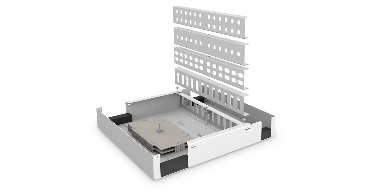 Digitus LWL Unibox, Spleißbox zur Wandmontage, Medium, Gehäuse hellgrau ...