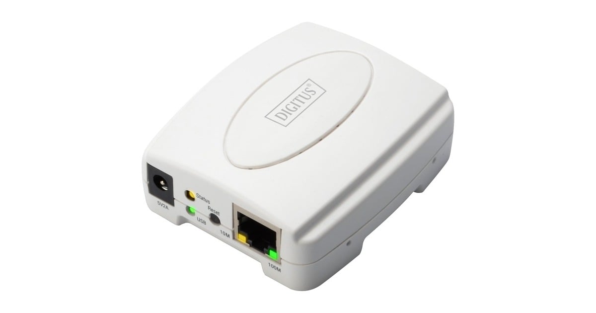 Digitus Fast Ethernet Print Server (DN-13003-2), Printserver weiß, USB 2.0