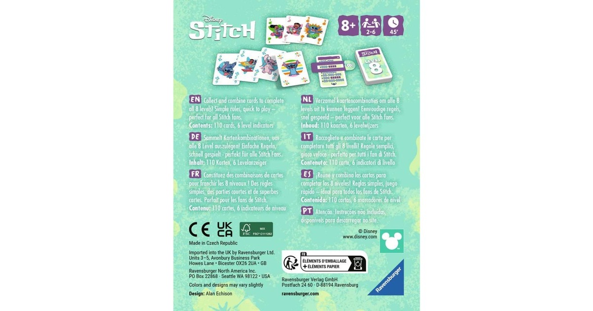 Ravensburger Disney Stitch Level 8, Kartenspiel