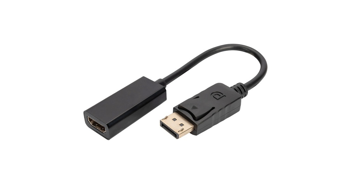 Digitus Adapter / Konverter DisplayPort > HDMI schwarz, 15cm