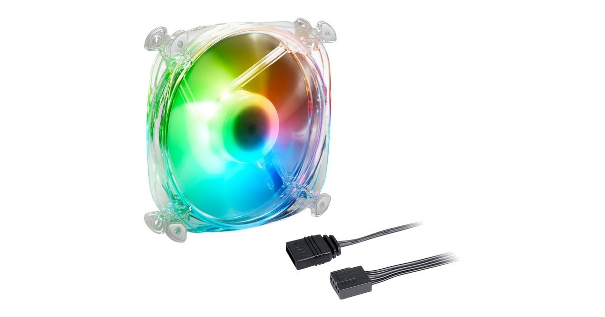 Sharkoon SHARK Disc PWM RGB Fan, Gehäuselüfter transparent, 120 mm