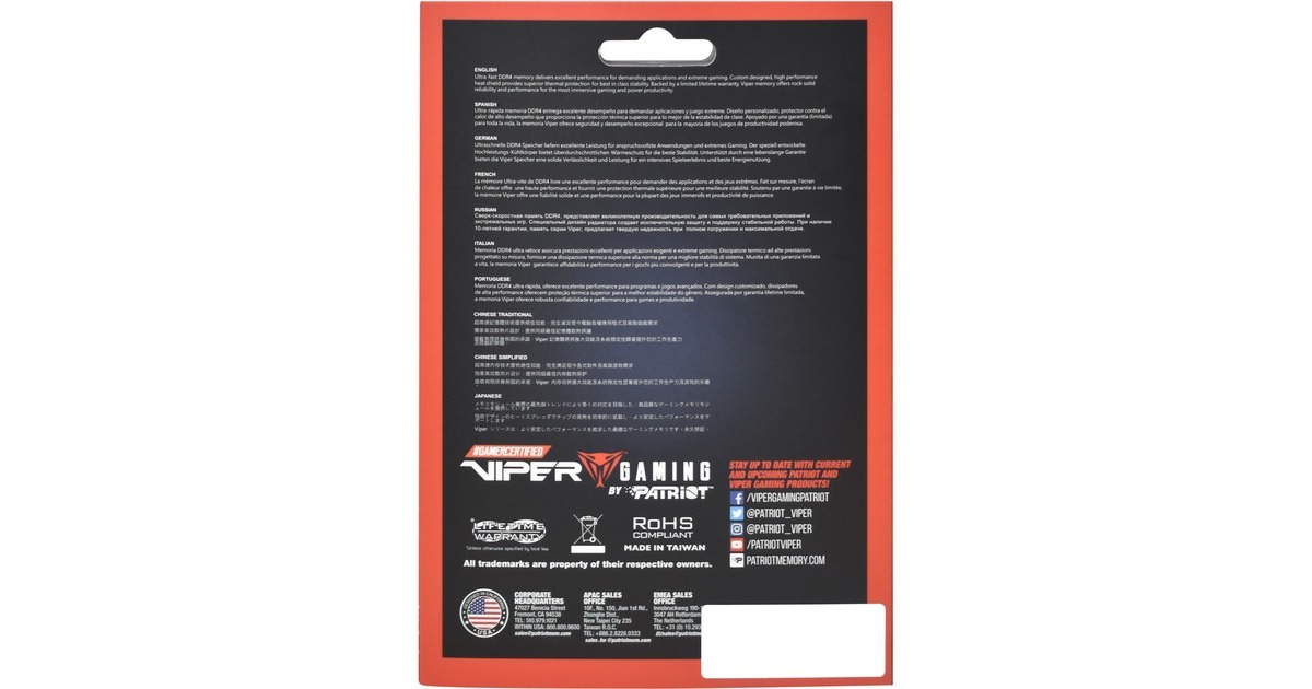 Patriot DIMM 32 GB DDR4-3200 (2x 16 GB) Dual-Kit, Arbeitsspeicher rot ...