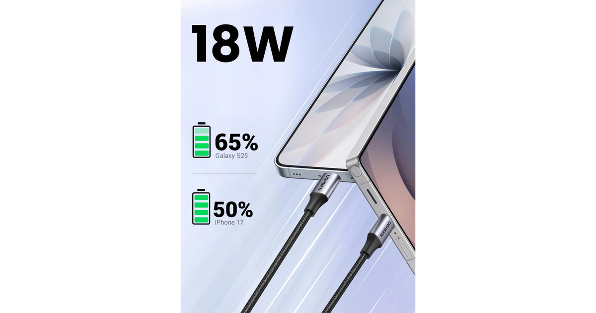 UGREEN US288 USB-A auf USB-C Lade- und Datenkabel schwarz