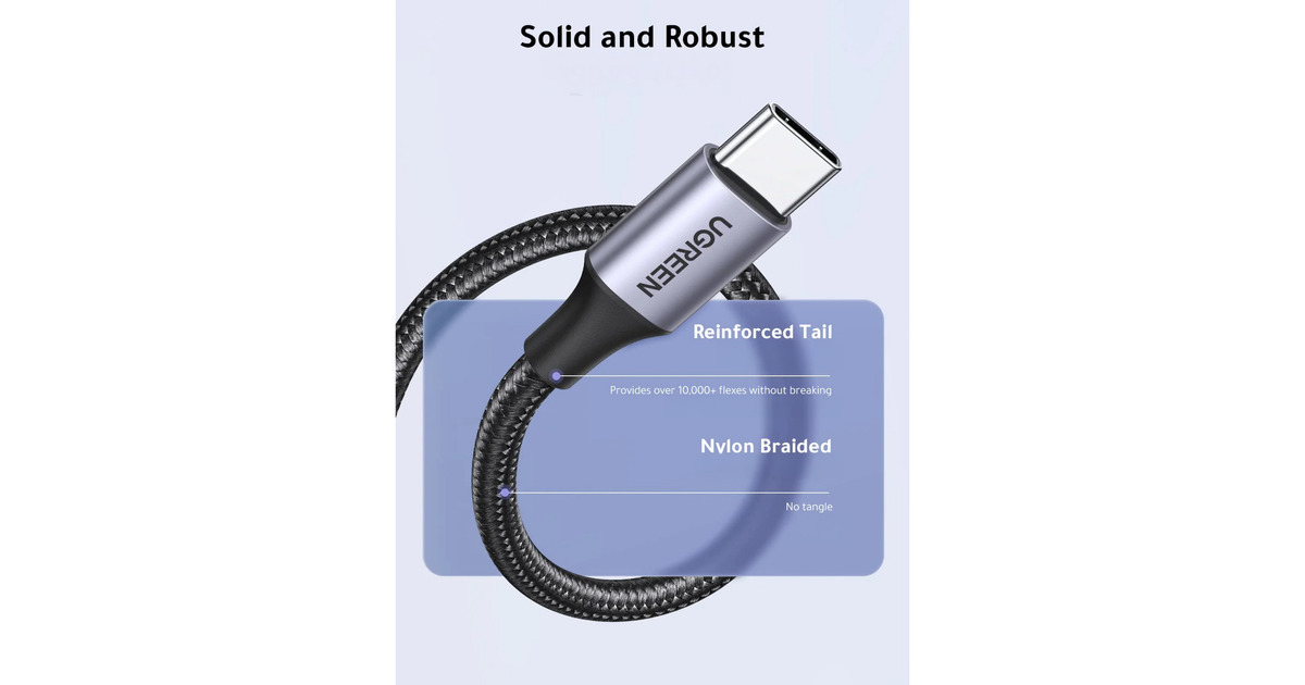 UGREEN US288 USB-A auf USB-C Lade- und Datenkabel schwarz