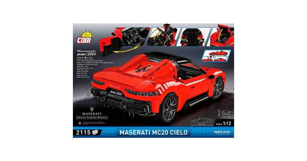COBI Maserati MC 20 Cielo, Konstruktionsspielzeug Maßstab 1:12