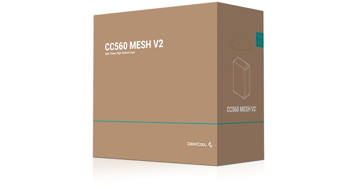 DeepCool CC560 MESH V2, Tower-Gehäuse schwarz, Tempered Glass