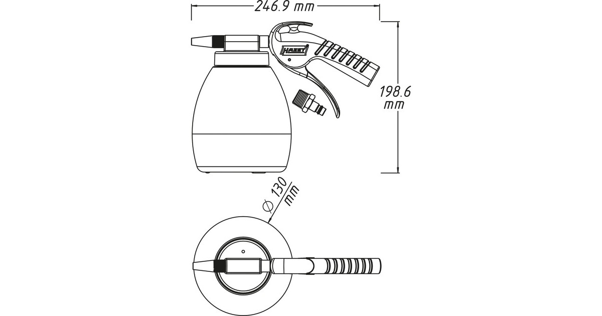 Hazet Soda Strahlpistole 9045P-1 schwarz/weiß