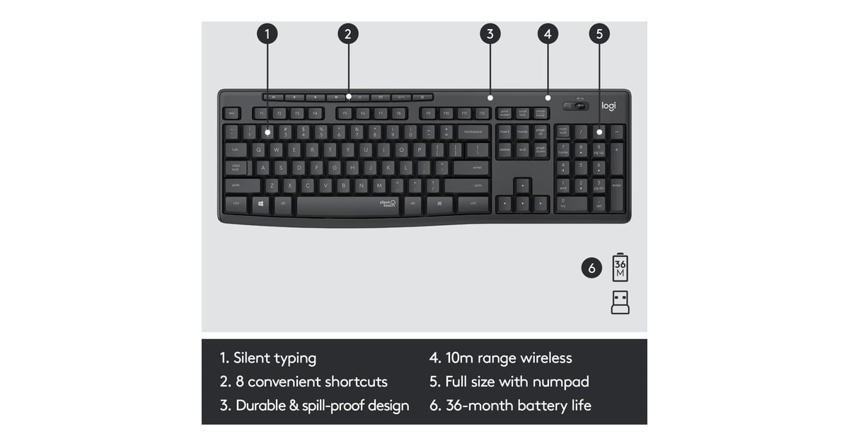 Logitech MK295, Desktop-Set graphit, DE-Layout