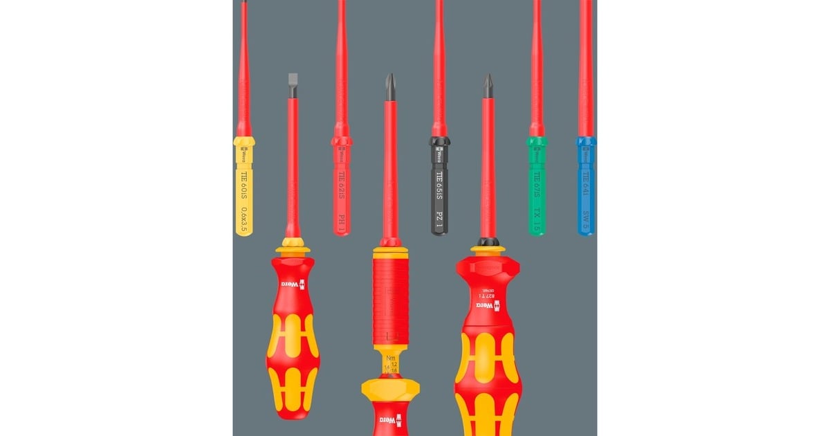 Wera Kraftform Kompakt VDE 18 Universal 1 Tool Finder, 18-teilig, Schraubendreher rot/gelb, inkl ...