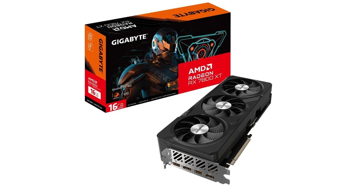 GIGABYTE Radeon RX 7800 XT GAMING OC 16G, Grafikkarte RDNA 3, GDDR6, 2x ...