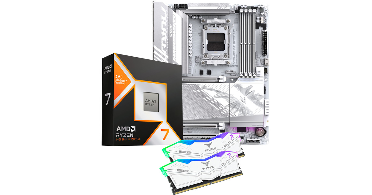 ALTERNATE AMD Upgrade Ryzen™ 7 9800X3D + B850 ELITE ICE + 32GB 6000-30 ...