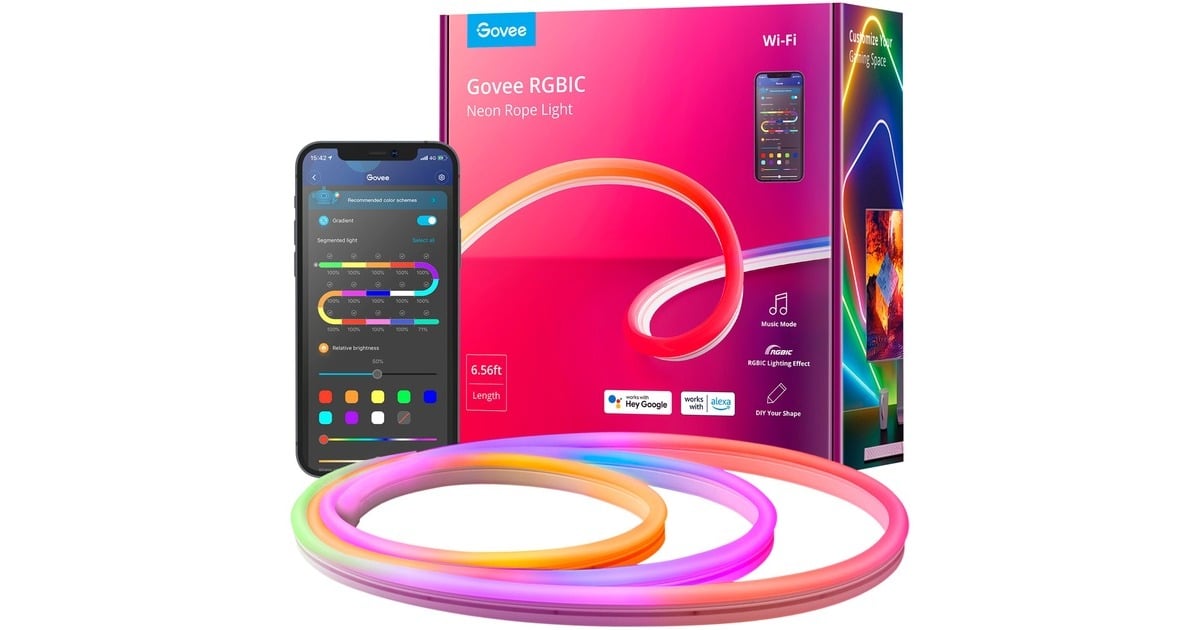 Govee RGBIC Neon Rope Light, LED-Streifen 2 Meter