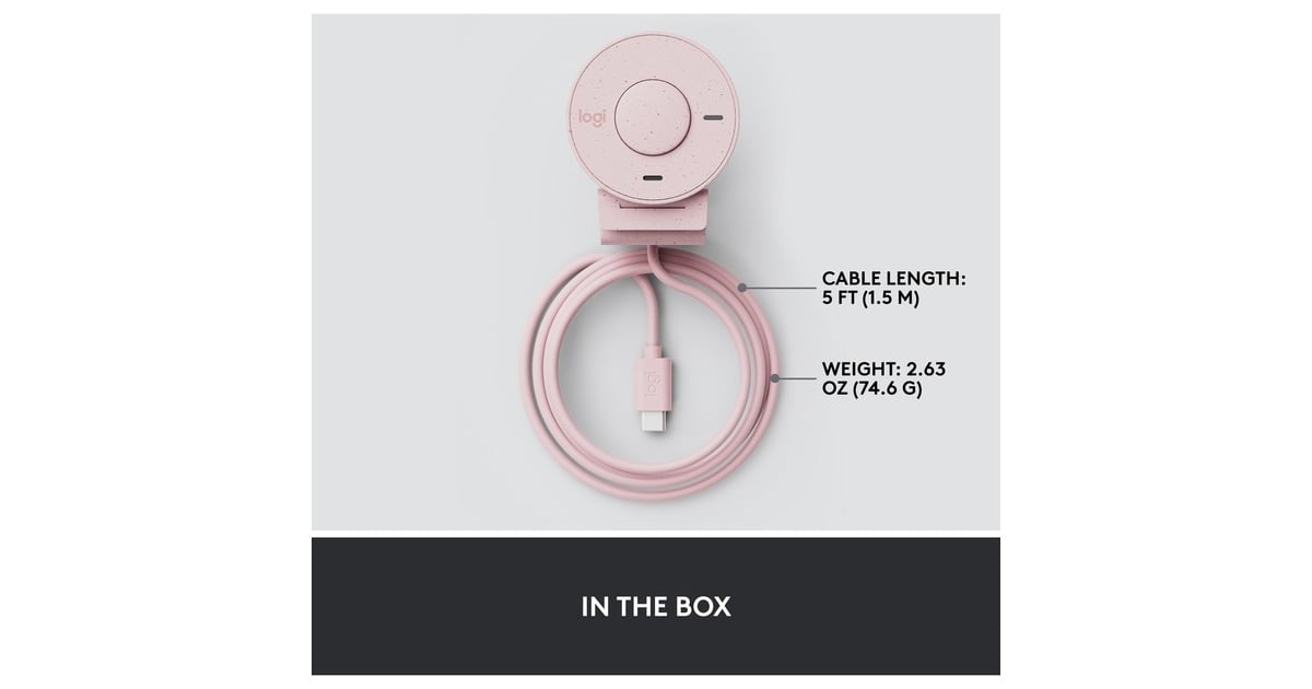 Logitech Brio 300, Webcam rosa, Rose