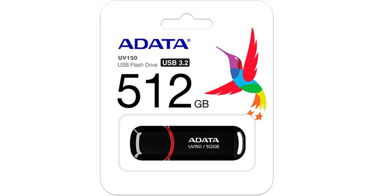 ADATA UV150 512 GB, USB-Stick schwarz/rot, USB-A 3.2 Gen 1