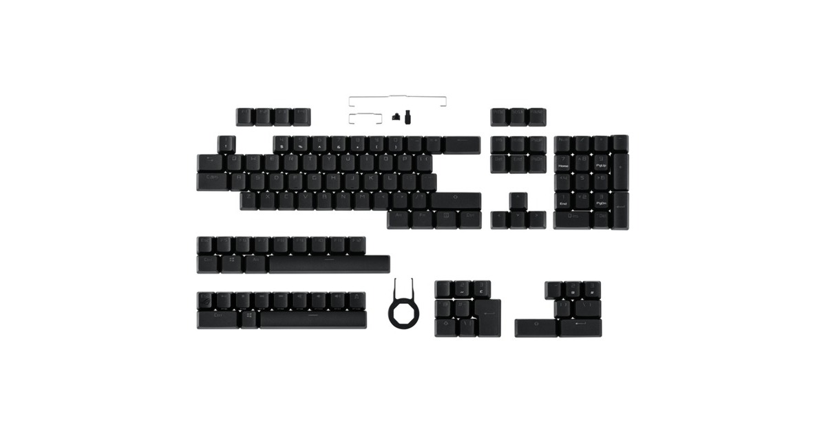 ASUS ROG PBT Keycap-Set, Tastenkappe schwarz, 124 Stück Outlet