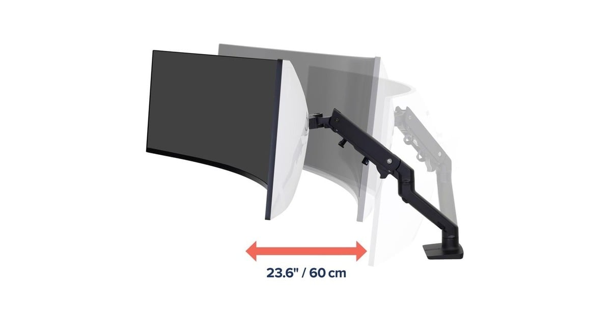 Ergotron HX Monitor Arm mit HD-Gelenk, Monitorhalterung schwarz, für ...