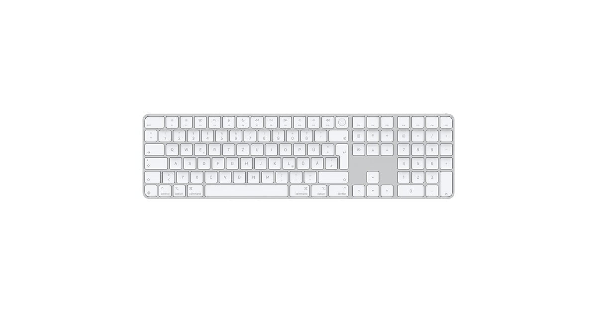 Apple Magic Keyboard mit Touch ID und Ziffern­block silber/weiß, DE ...