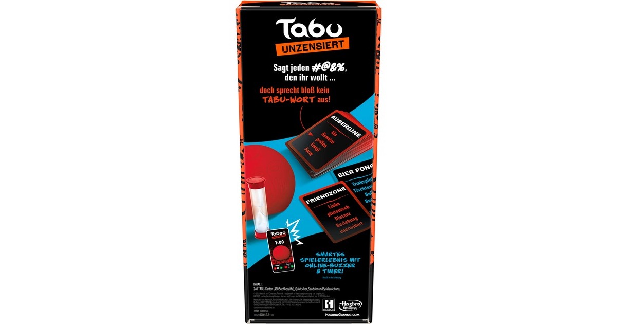 Hasbro Tabu Unzensiert, Partyspiel