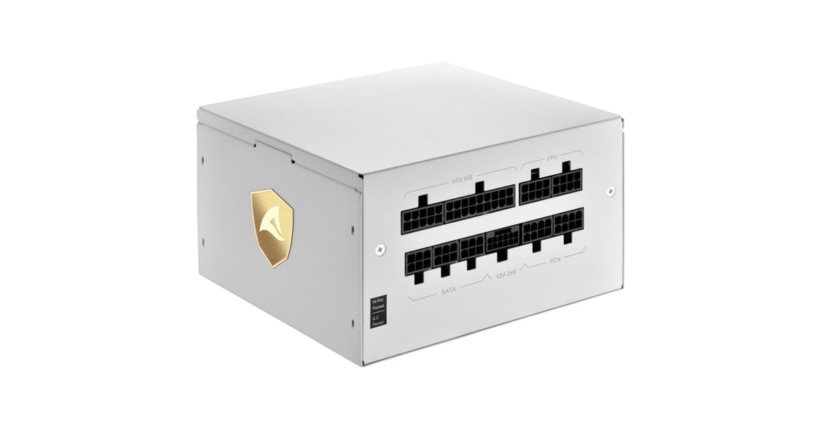 Sharkoon Rebel P20 1000 White, PC-Netzteil weiß, 1x 12 Pin High Power Anschluss, 4x PCIe ...