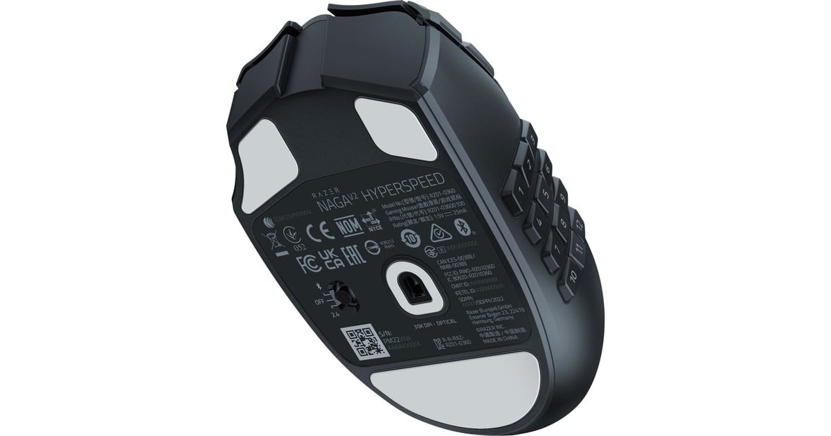 Razer Naga V2 HyperSpeed, Gaming-Maus schwarz