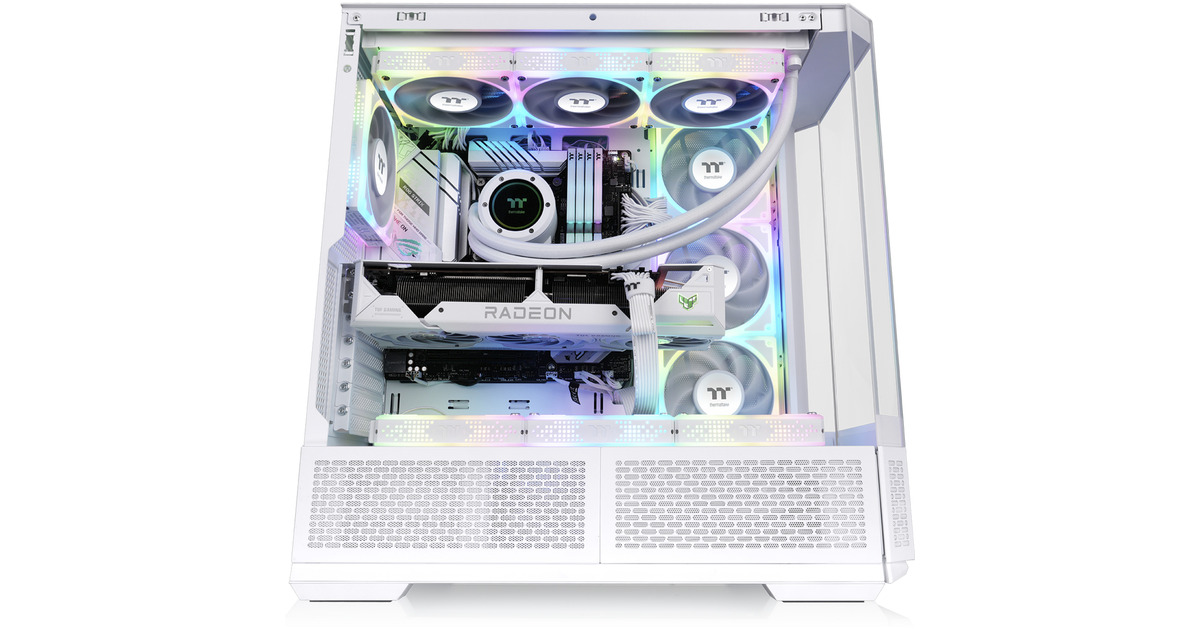 Thermaltake View 370 TG ARGB , Tower-Gehäuse weiß, Tempered Glass x 3